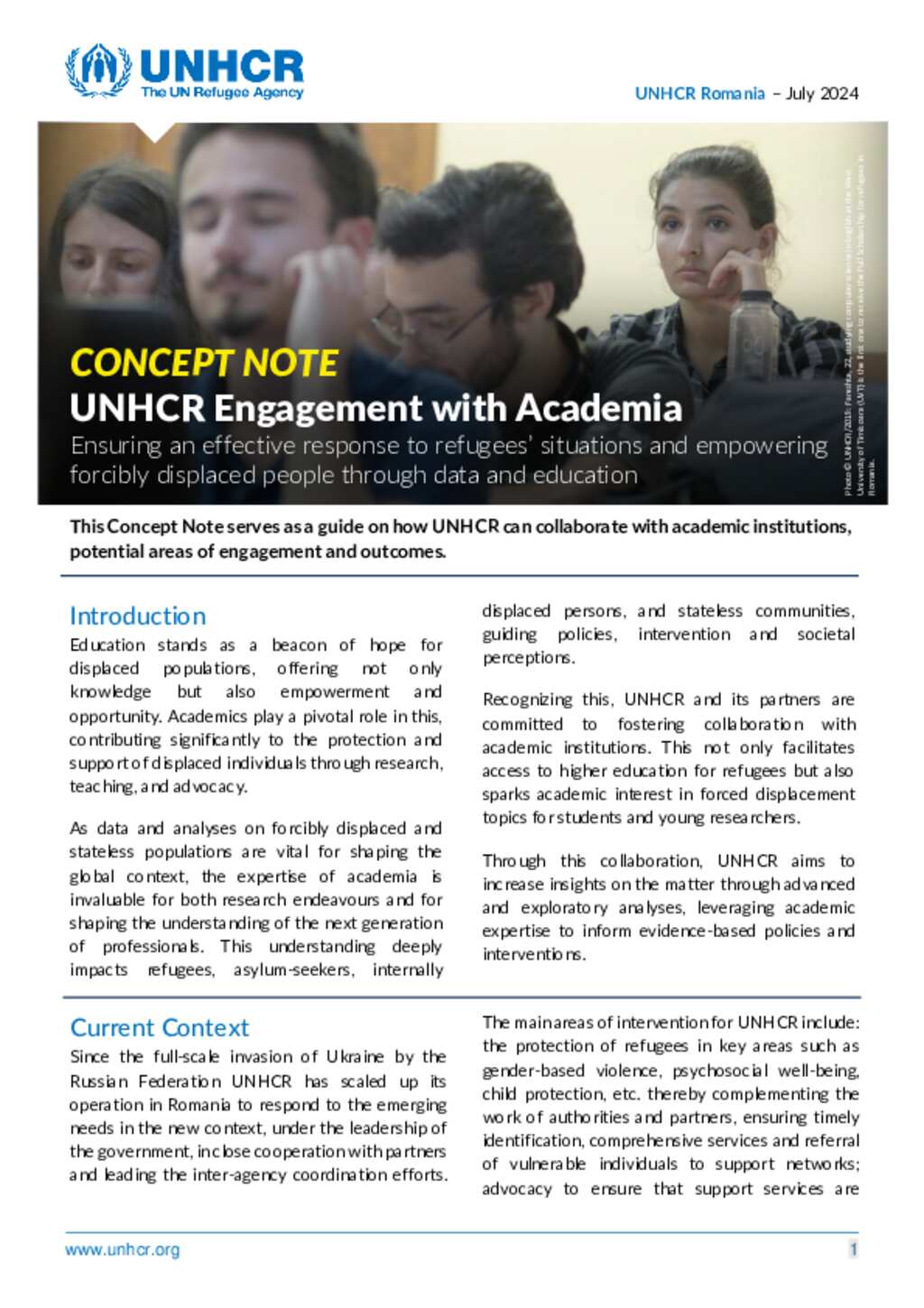 Document - UNHCR Romania: Concept Note - Engagement with Academia ...