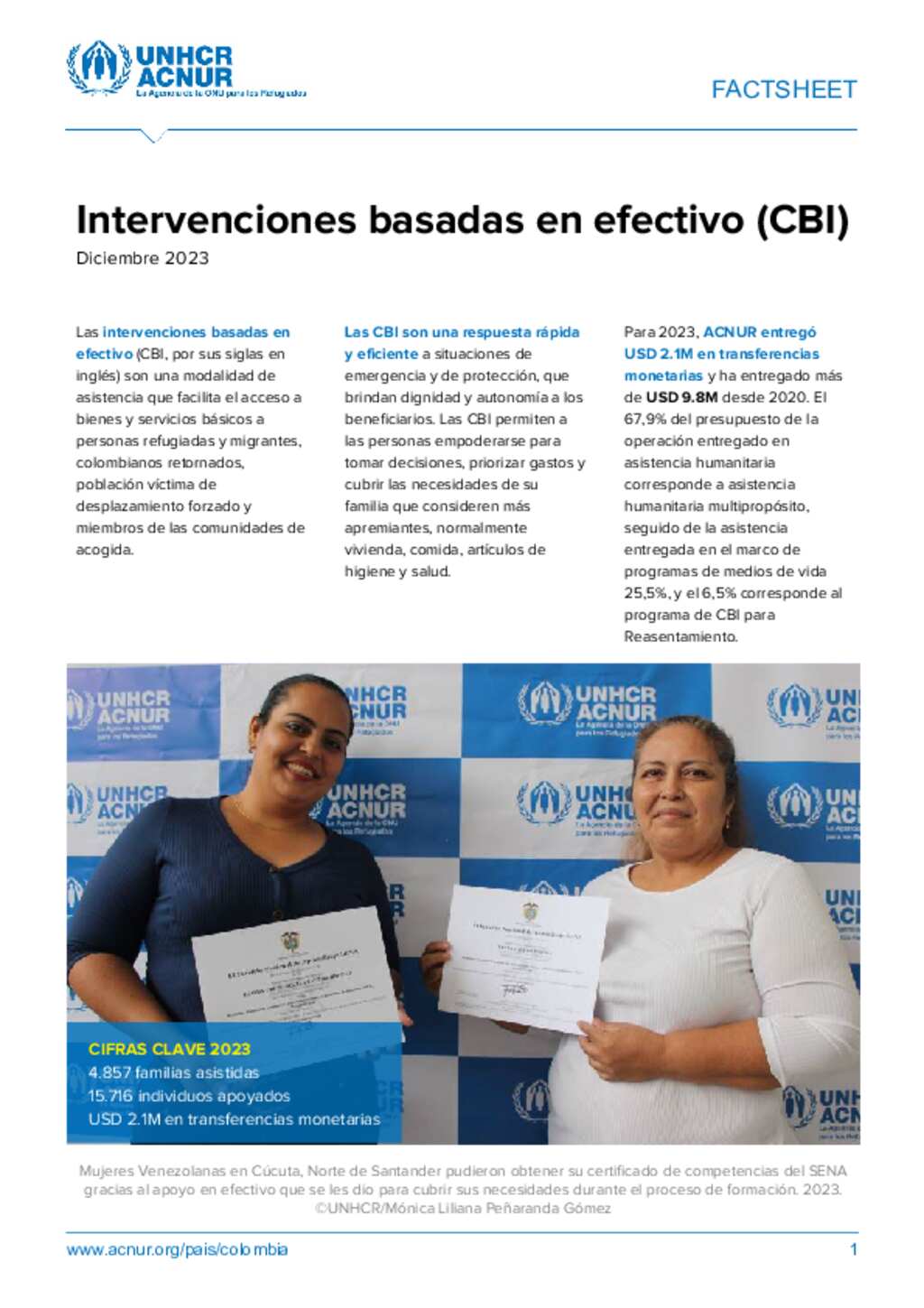 Document - Colombia | Factsheet - Intervenciones basadas en efectivo (CBI) 2023