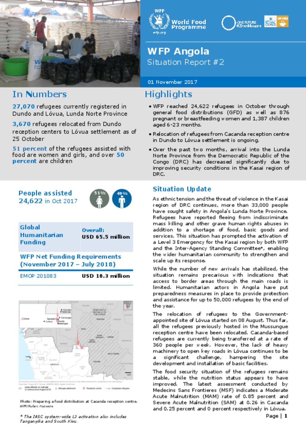 Document - WFP Angola External Situation Report 1 November 2017