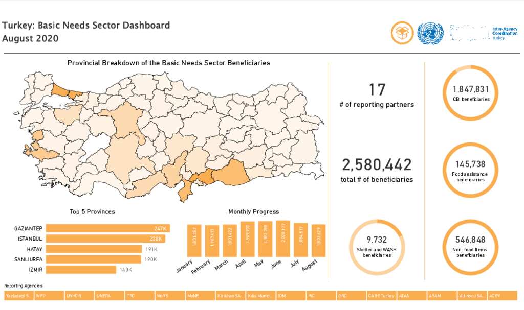 Document - Turkey: Basic Needs Sector Monthly Dashboard - August 2020