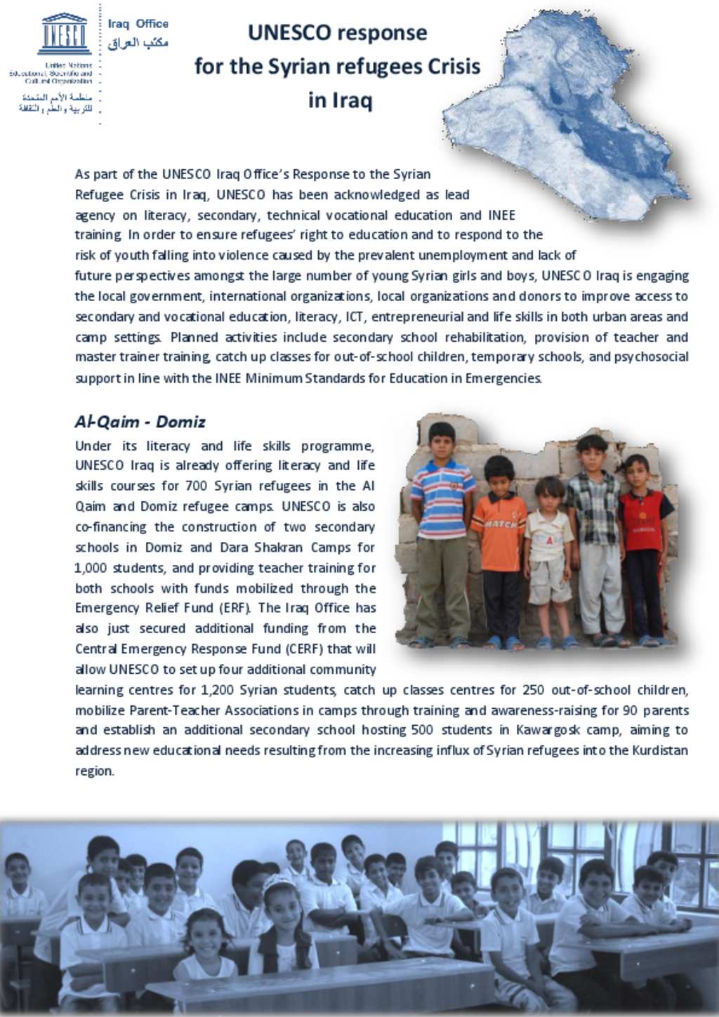 Document - UNESCO response to the Syrian refugees crisis