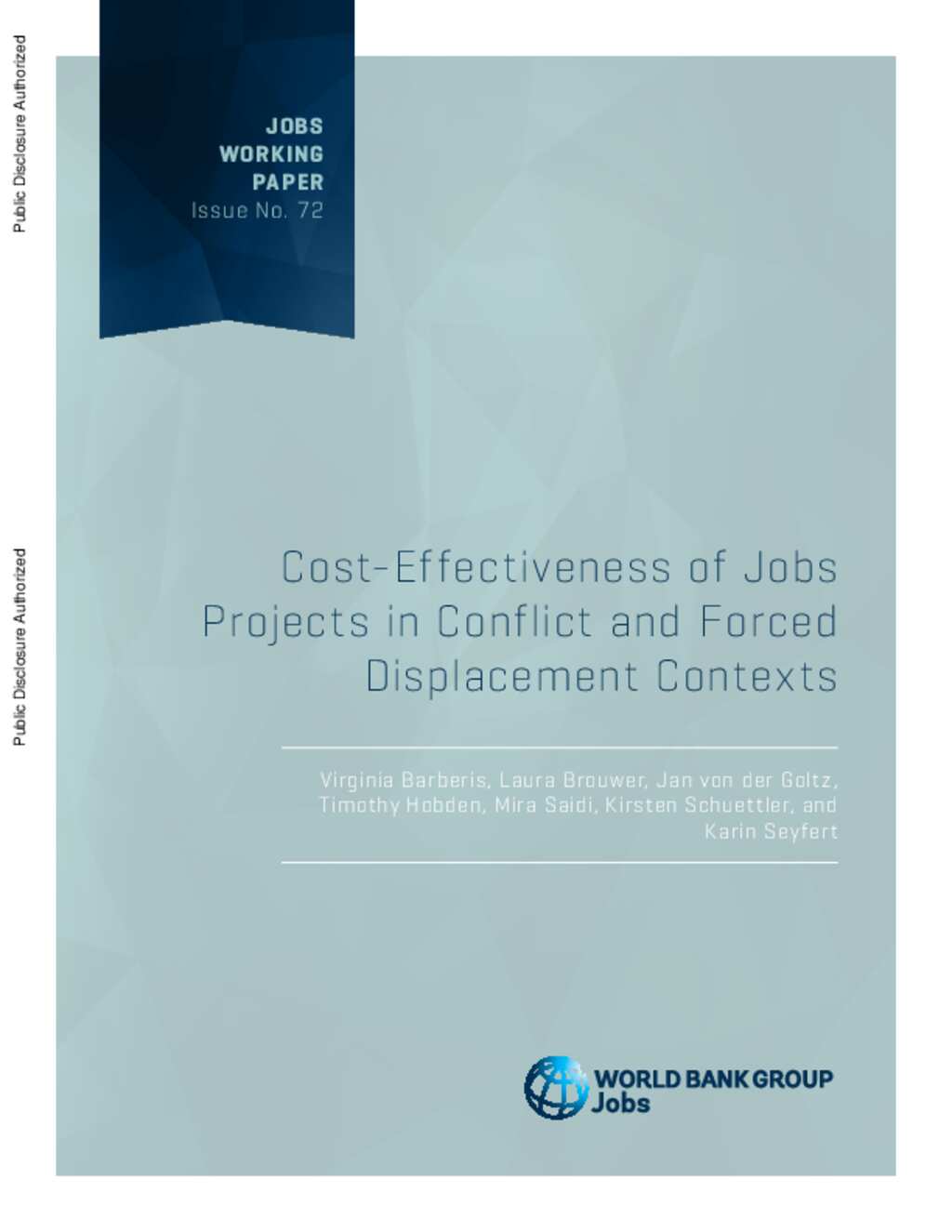 Document World Bank Cost Effectiveness Of Jobs Projects In Conflict